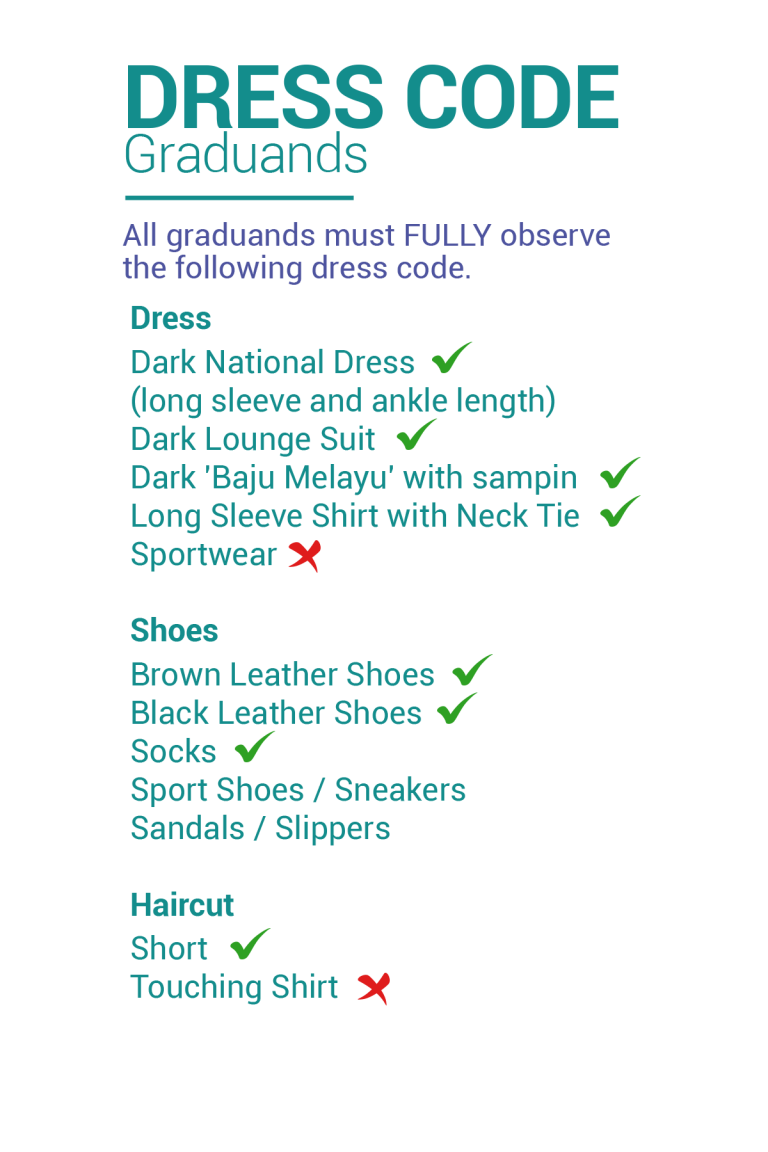 Dress Code for Graduands – IIUM CONVOCATION